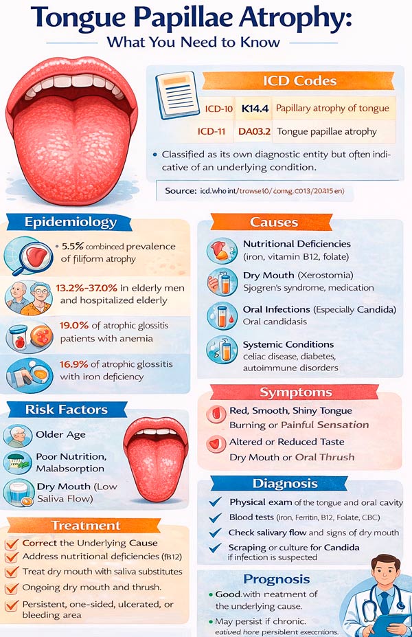 Tongue papillae atrophy: causes, symptoms, diagnosis, and treatment ...