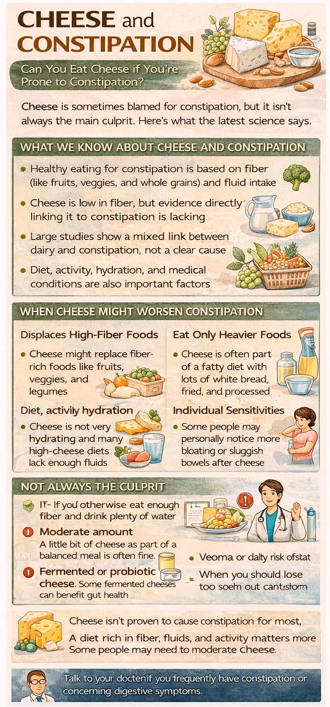 Cheese for constipation: can you eat it, does it worsen constipation ...